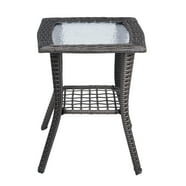 Uforic Outdoor Wicker Drum Side Table, All-weather Rattan Small Storage ...