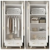 Zimtown Wood Door Closet Wardrobe with 2 Drawers, Versatile Clothes ...
