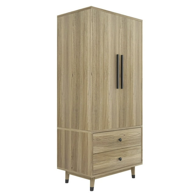 Ktaxon Wood Armoire Wardrobe Closet with Hanging Rail, Double Doors ...