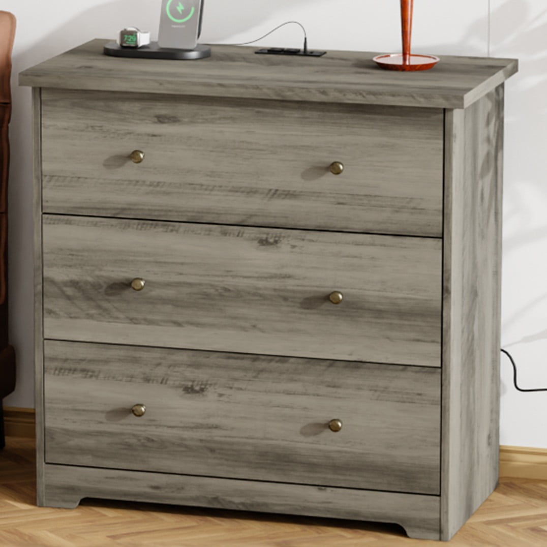 Ktaxon Wood Deep Drawer Dresser Nightstand Vanity Dresser with Charging ...