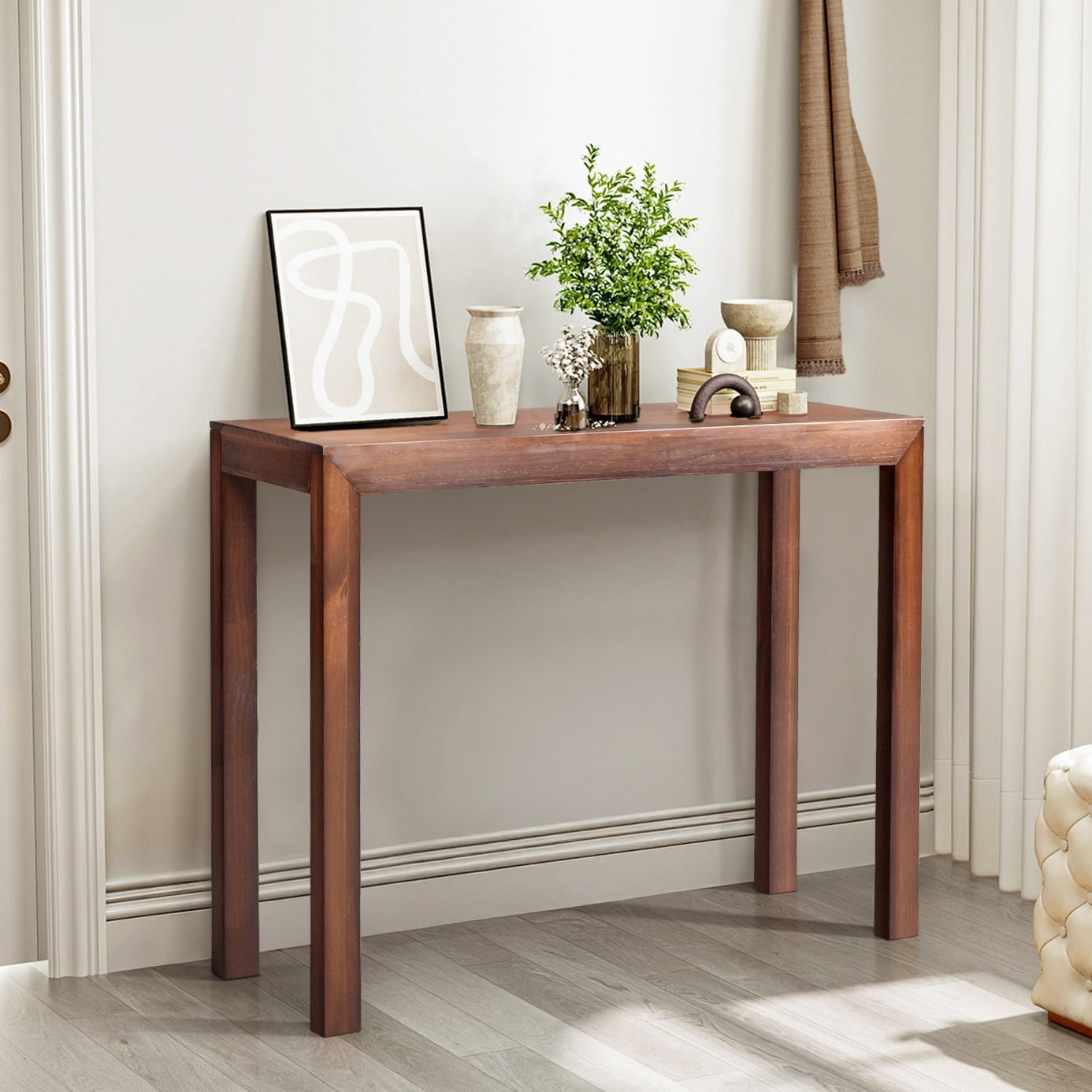 Ktaxon Wooden 3-Shelf Modern Console Table, Entry Sideboard Storage ...