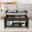 Modern Lift Top Coffee Table with Hidden Storage Compartment LED Coffee ...