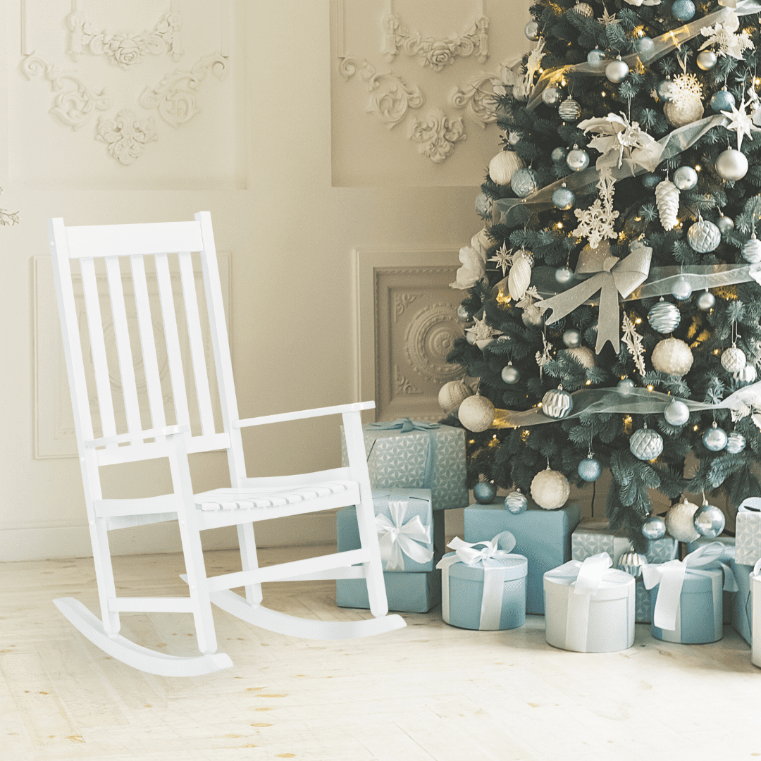 Ktaxon Wooden Rocking Chair, Exterior Porch Wood Rocker for Patio Lawn ...