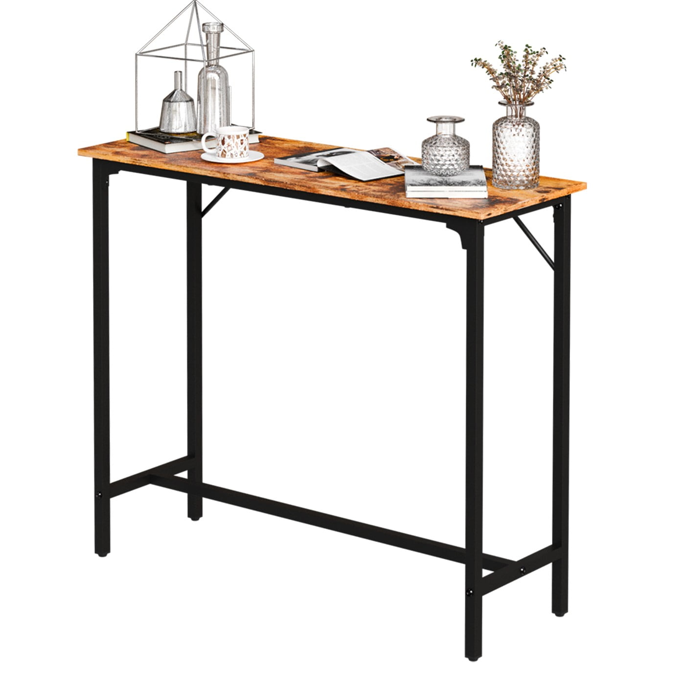 Ktaxopn 43" Pub Table, Rustic Brown Counter Height Bar Table with ...
