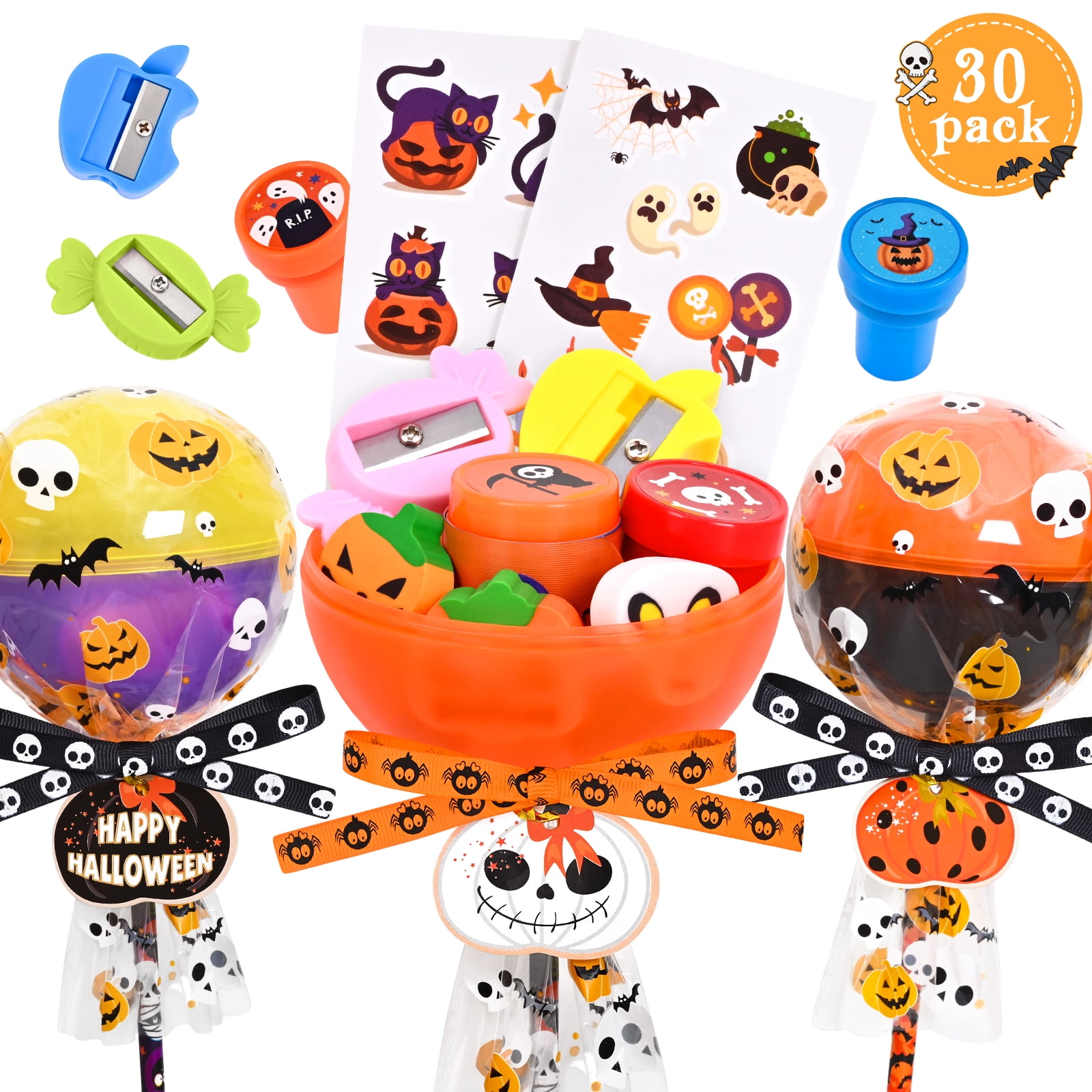 Ktinnead 2025 Halloween Party Favors Set DIY Halloween Lollipop ...
