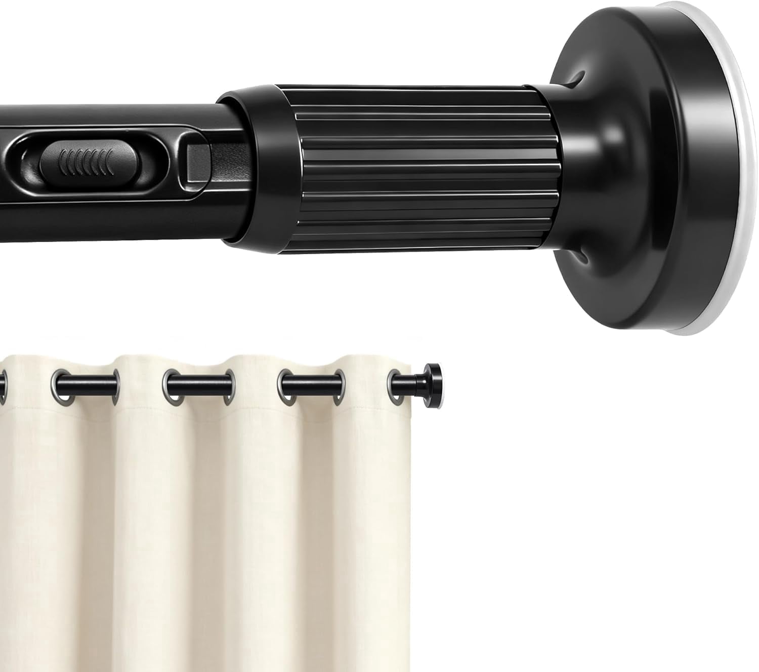 Ktinnead One-Push Tension Curtain Rod,94-122 in Extra Long Curtain Rods ...