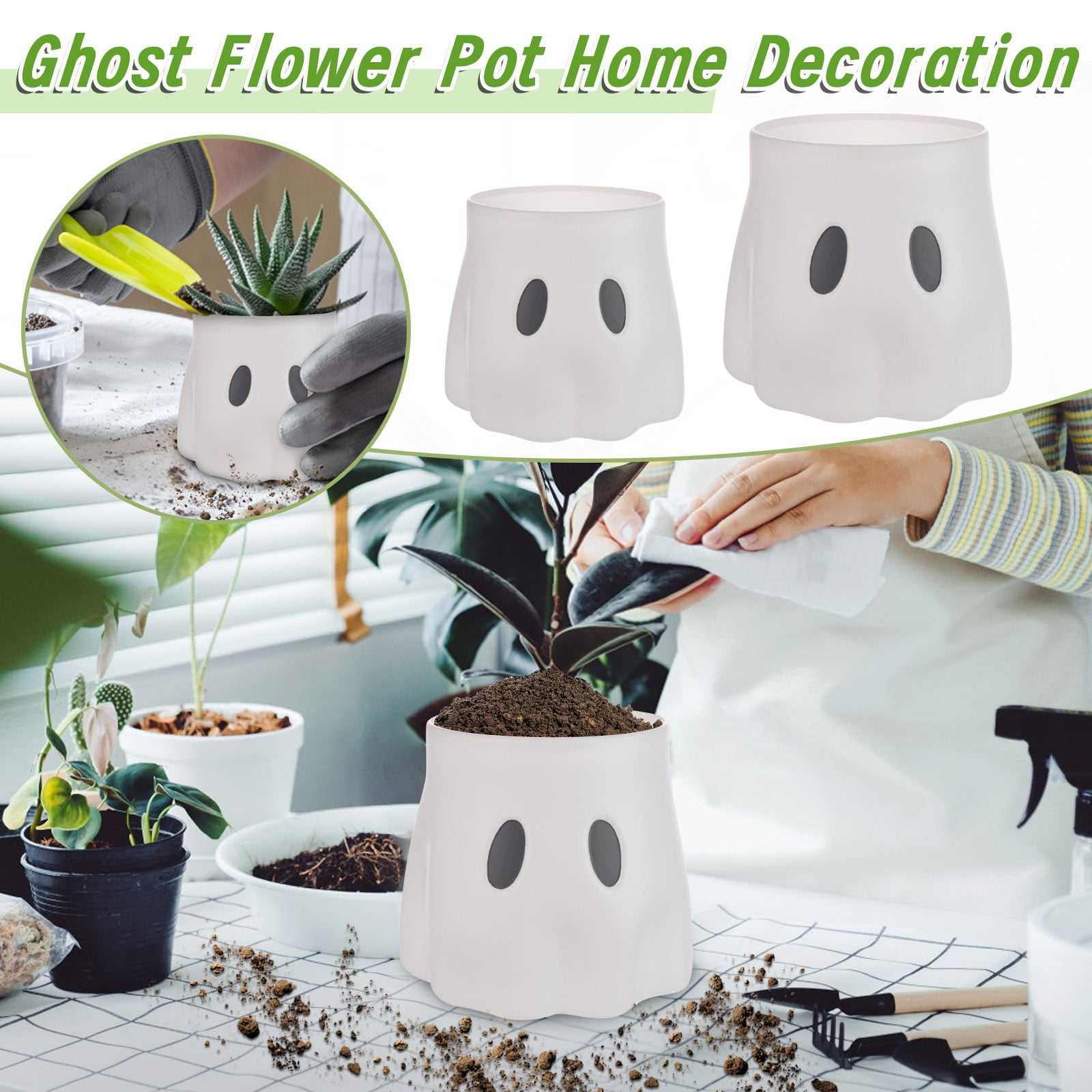 Ktlvex Ghostly Garden Accents - 2024 Ghost Bucket Vases, Perfect for ...