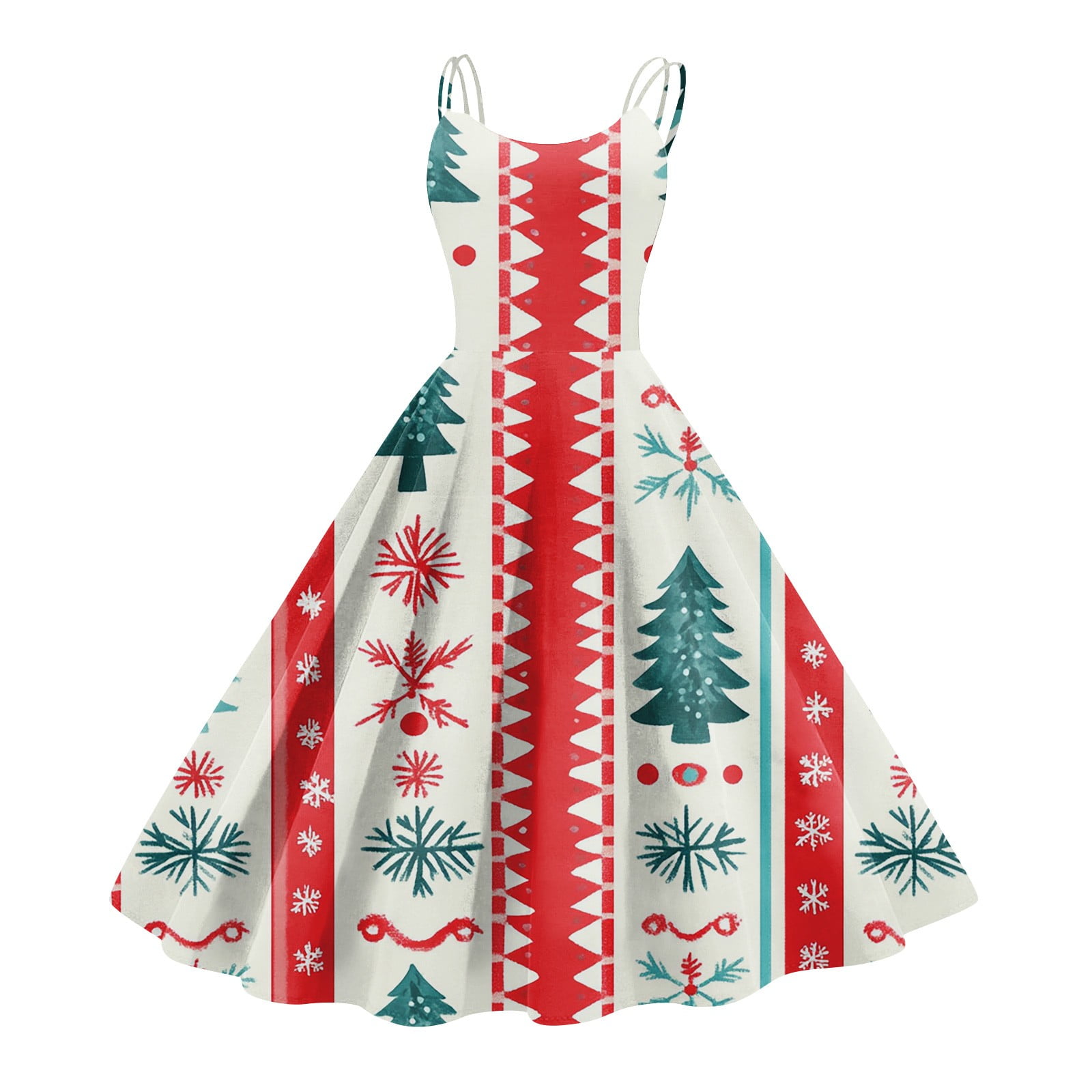 Ktyne Christmas Green Dress Women 1950s Vintage Snowflake Santa ...