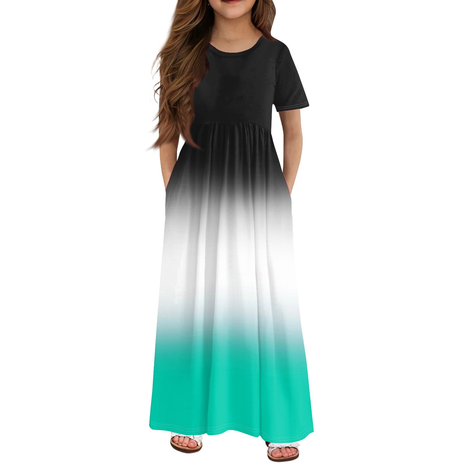 Ktyne Dresses for Girls Size 9-10 Casual Striped Short Sleeve Tank ...