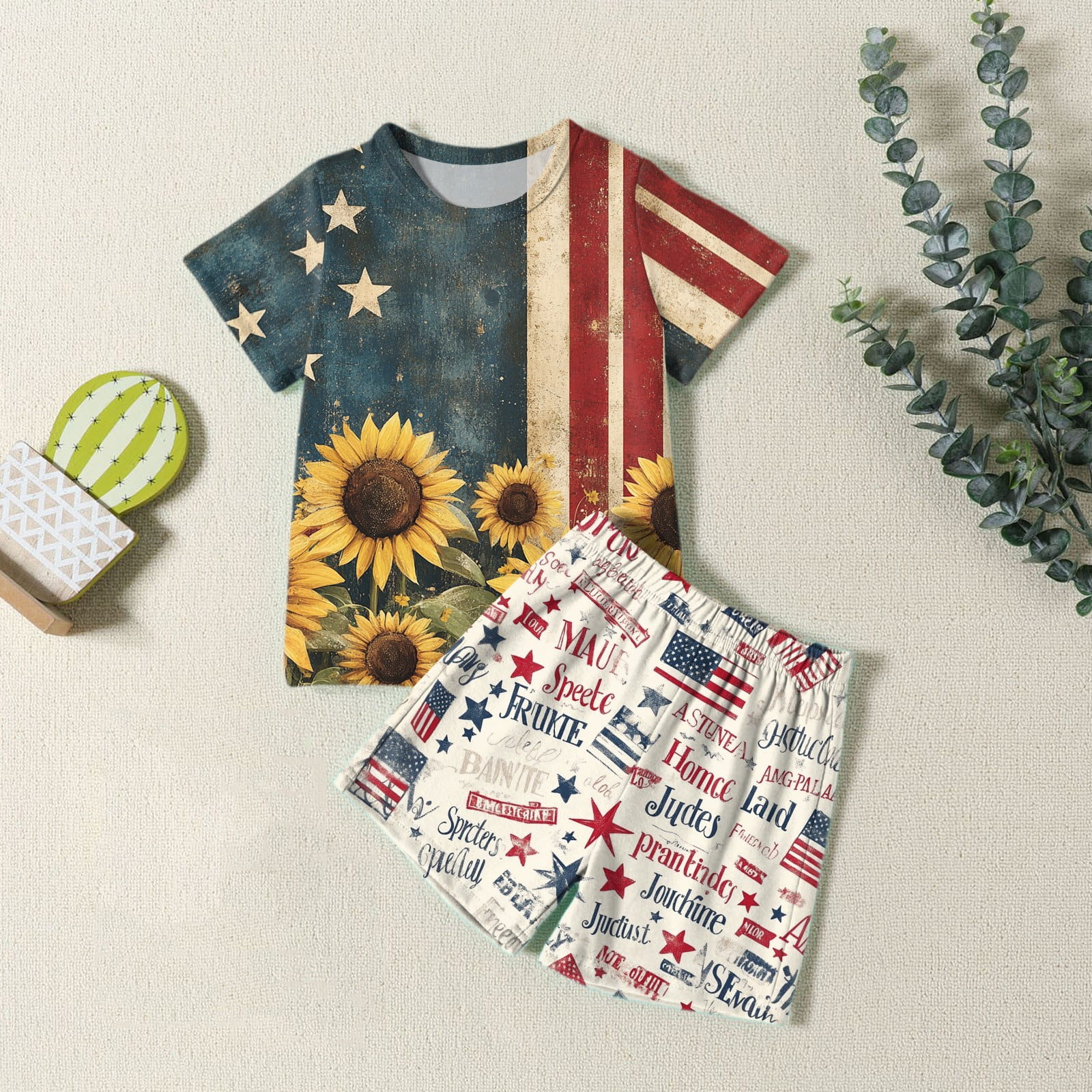 Ktyne Fourth Of July Outfits for Kids Boys Girls Usa Flag Short Sets 2 ...