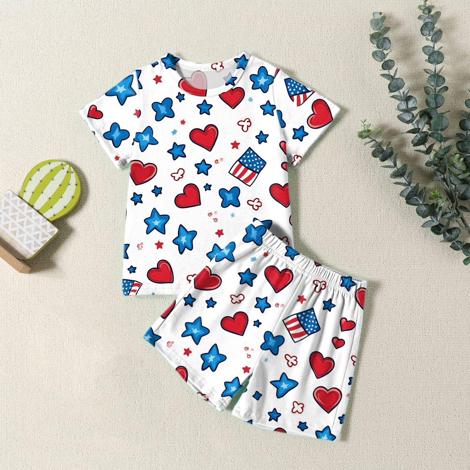 Ktyne Fourth Of July Outfits Teen Boys Girls Kids Star Striped Short ...