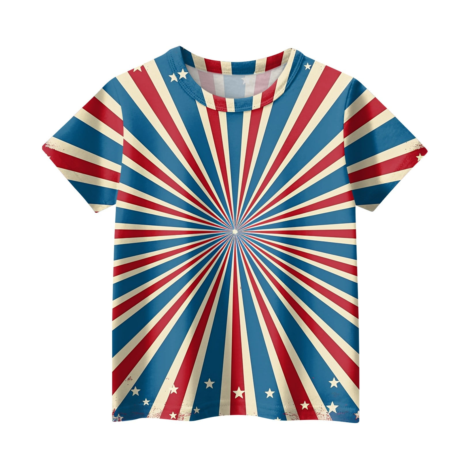 Ktyne Girls Fourth Of July Shirts Short Sleeve Star Striped T Shirt ...