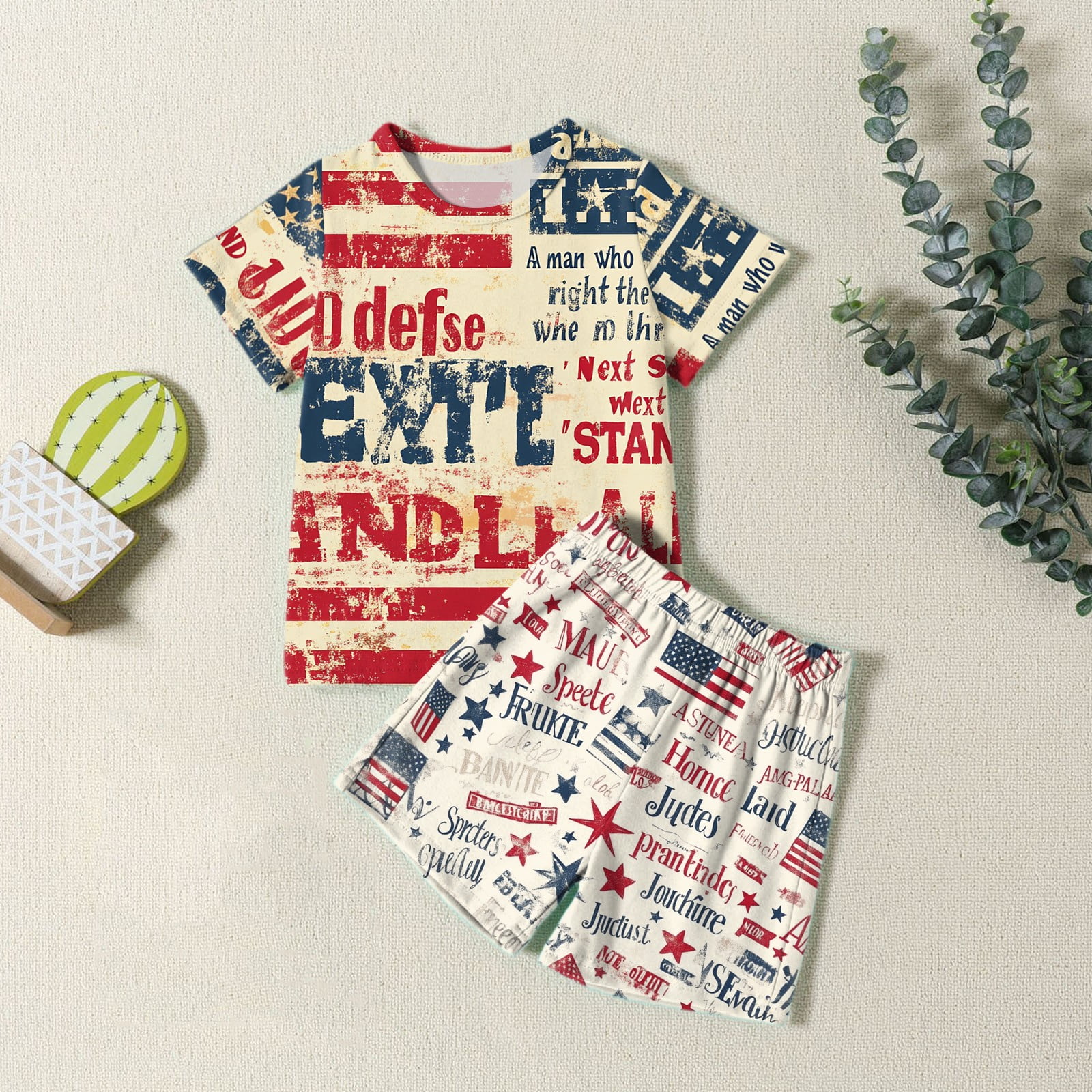 Ktyne Independence Day Outfits Kids Boys Girls Star Striped Short Sets ...