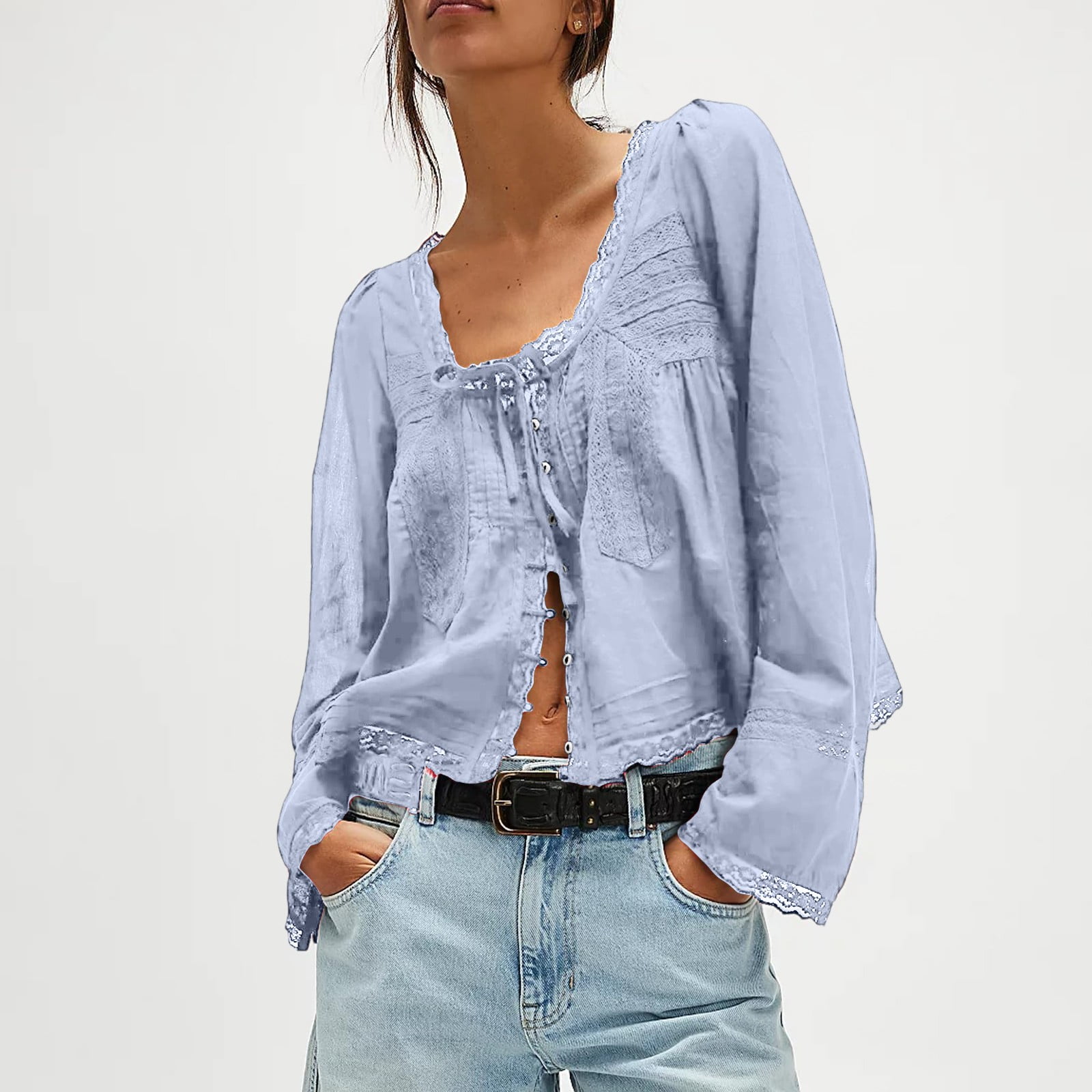 Ktyne Lace Tanks for Women Tie Front Crop Vest Vacation Beach Y2k ...