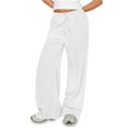 Ktyne Linen Pants For Women Drawstring High Elastic Waist Casual Lounge