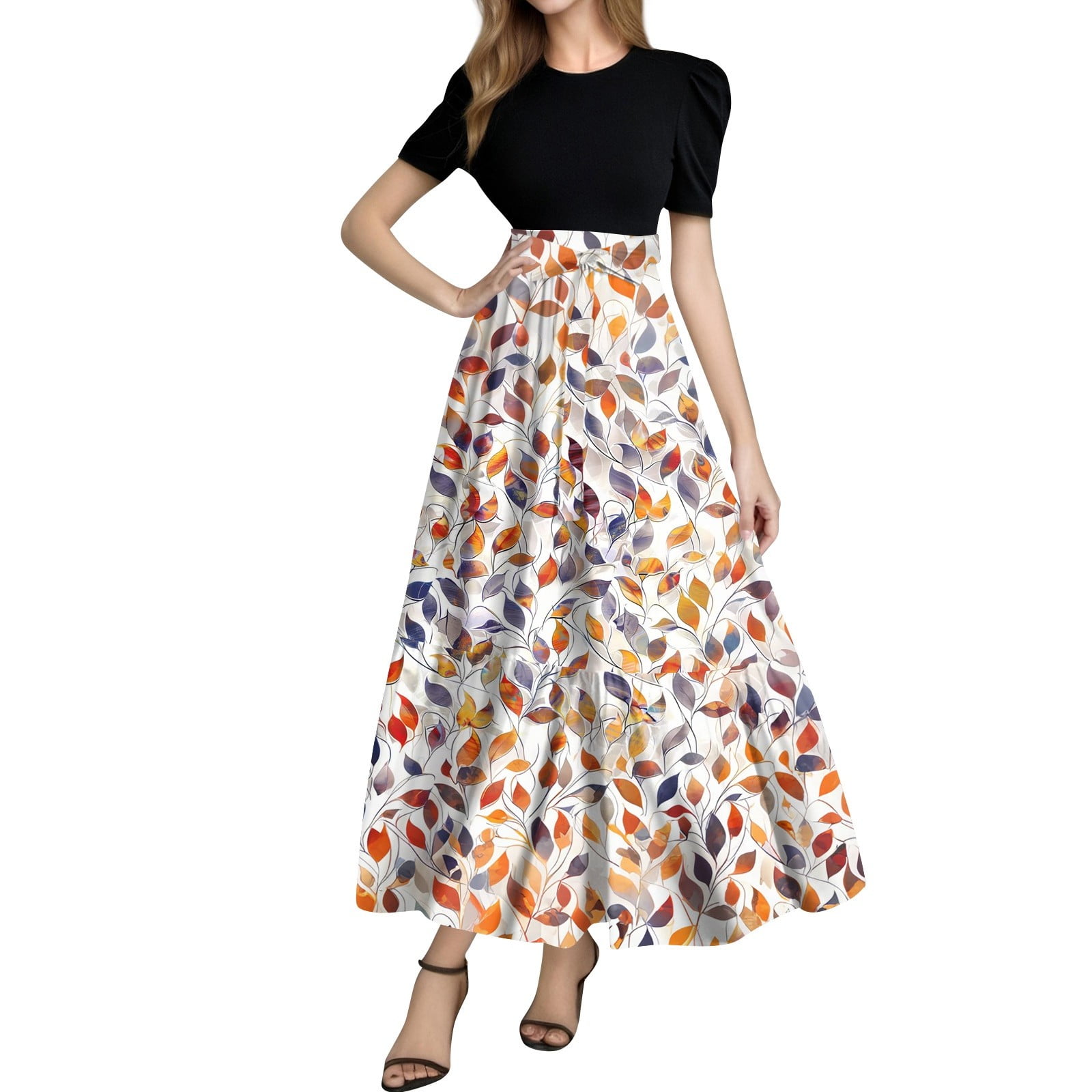 Ktyne Patchwork Dresses for Women 2025 Vestidos Elegantes Flowy Ruffle ...