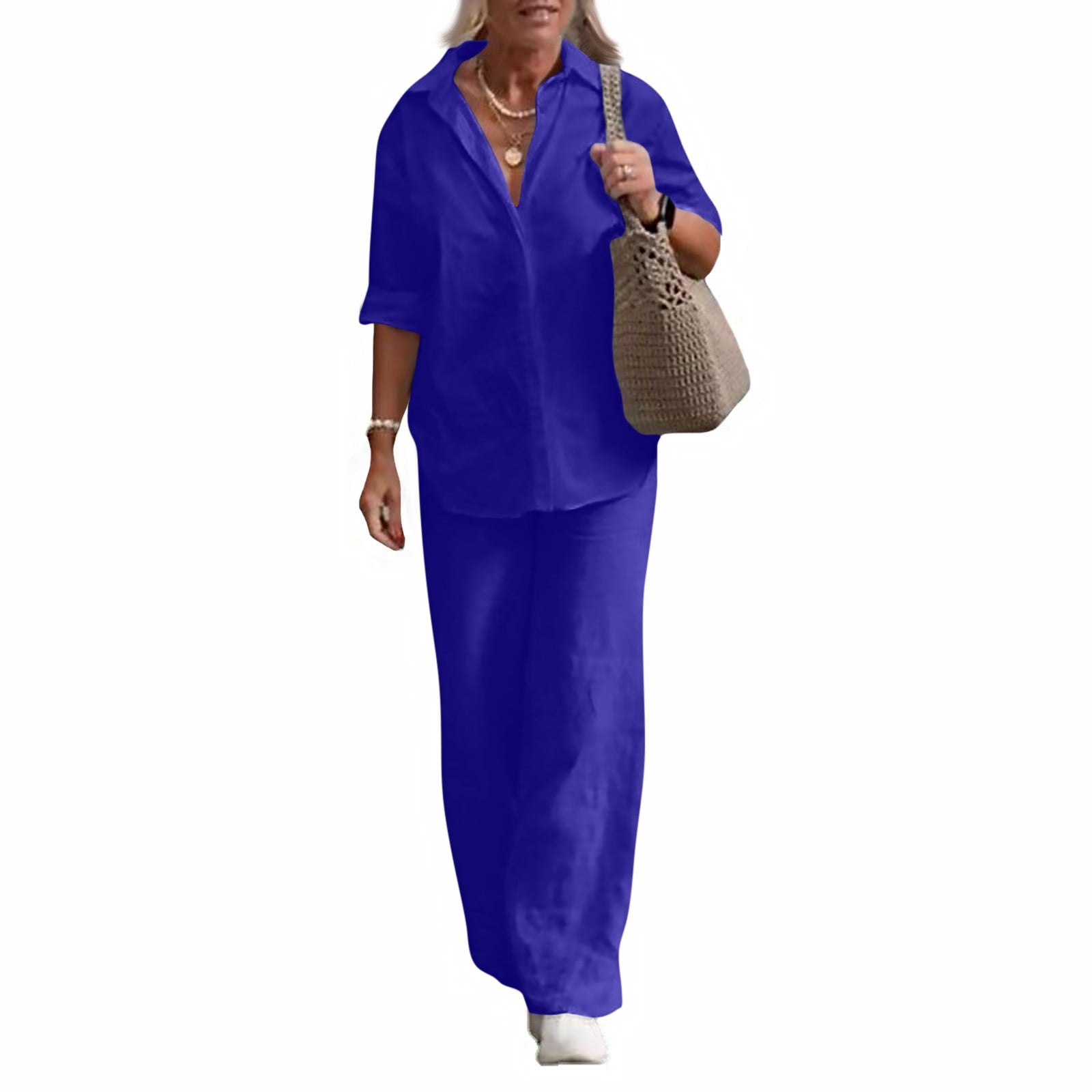 Ktyne Womens Linen Sets 2 Piece Outfits 2025 Summer Casual Half Sleeve ...