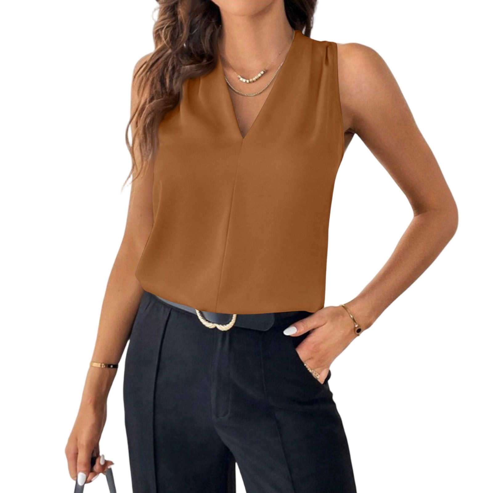 Ktyne Womens Shell Tops Under Blazer Work Professional Sleeveless ...