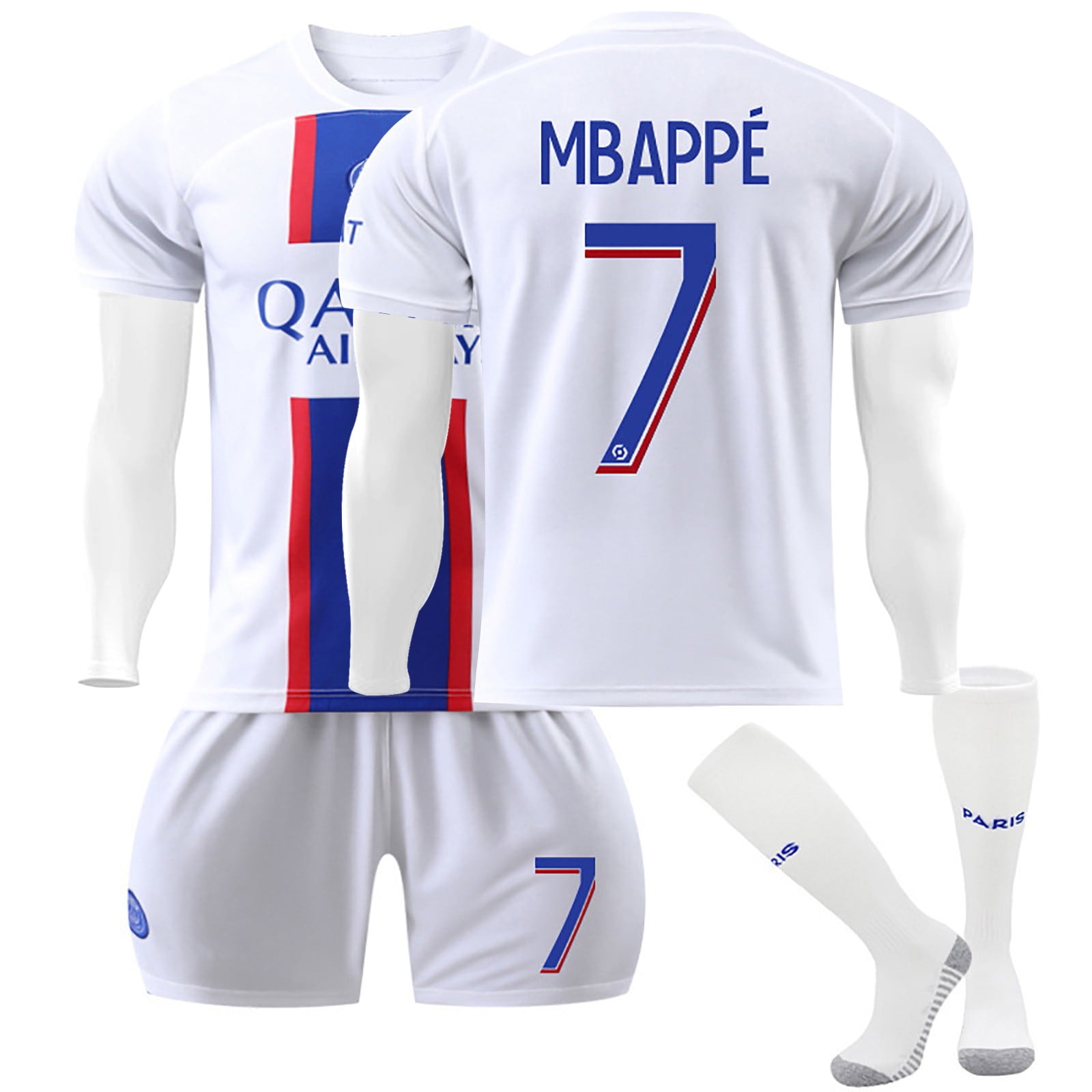 KuLvXin 2324 French FC Second Away Game Soccer Jersey, #7 MBAPPE Soccer Jersey, Kids Long Sleeve ...