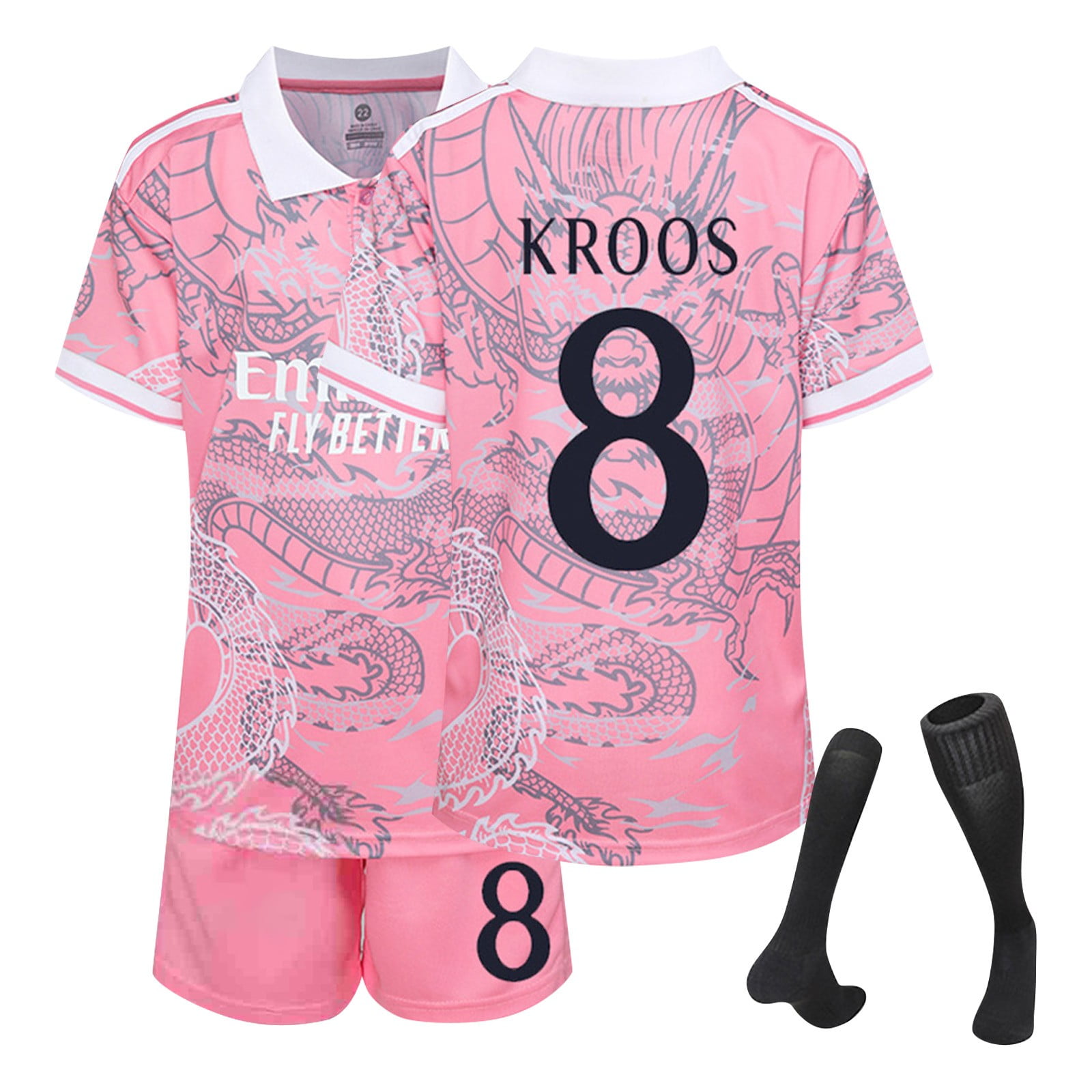 KuLvXin 2425 Spanish FC Home Game New Style Soccer Jersey, #8 KROOS Spanish Pink Soccer Jersey 3 ...