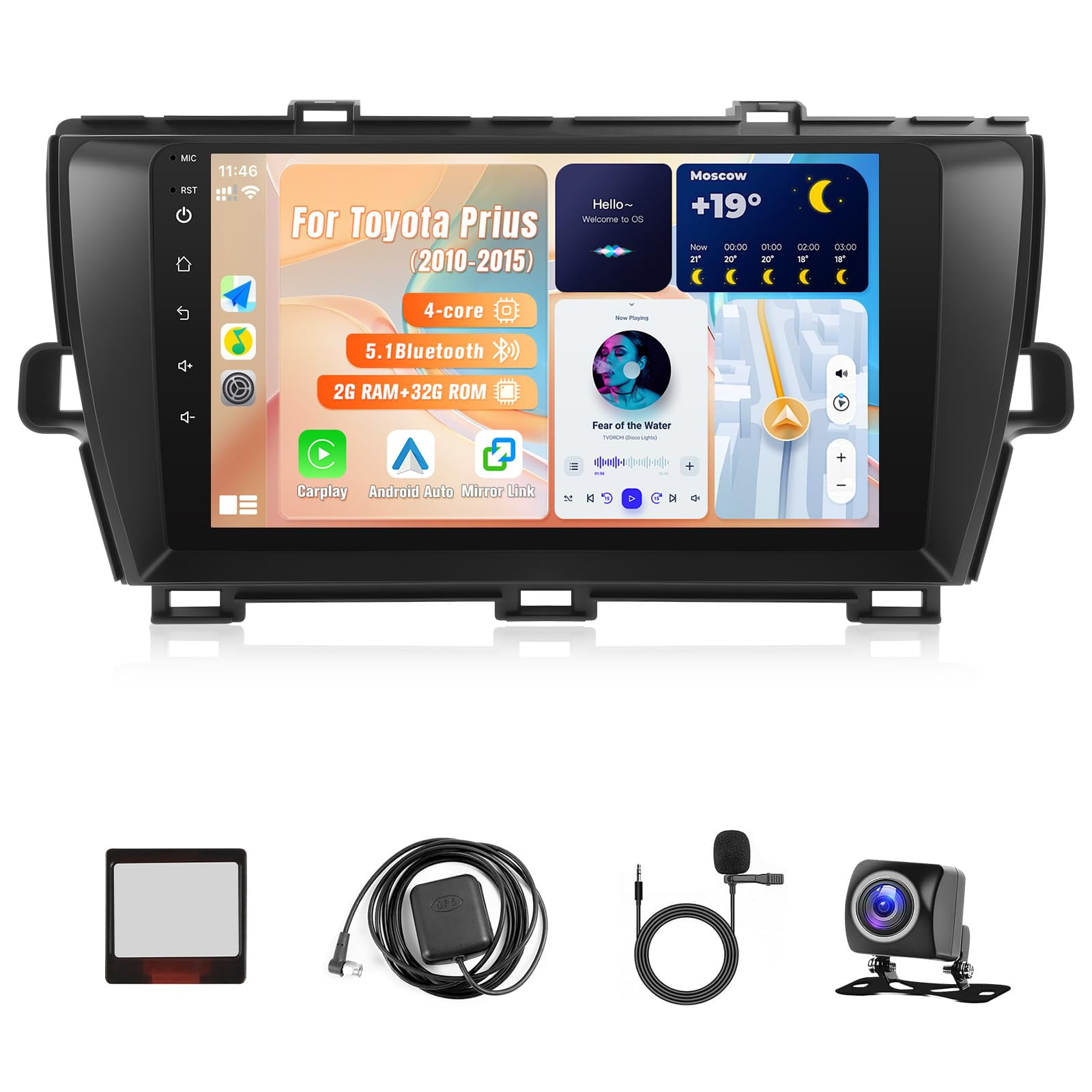 KuTaiTai Car Stereo Radio for Toyota Prius 2010-2015 Apple Carplay ...