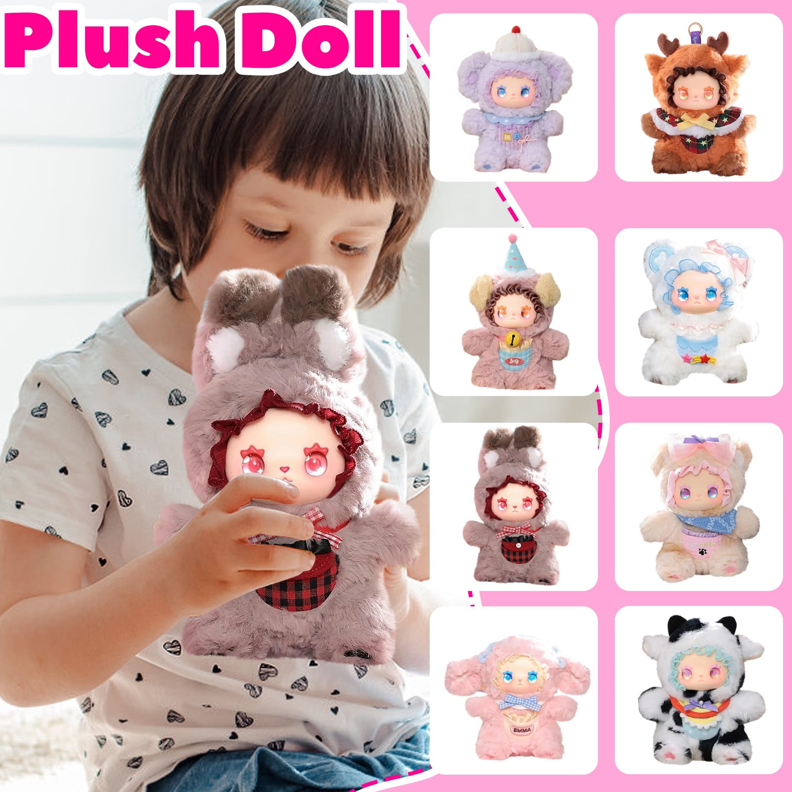 Kuaaa 1 PCS Cute Emma Pocket Zoo Series Plush Doll Blind Box, Lovely Emma Mystery Box Cartoon ...