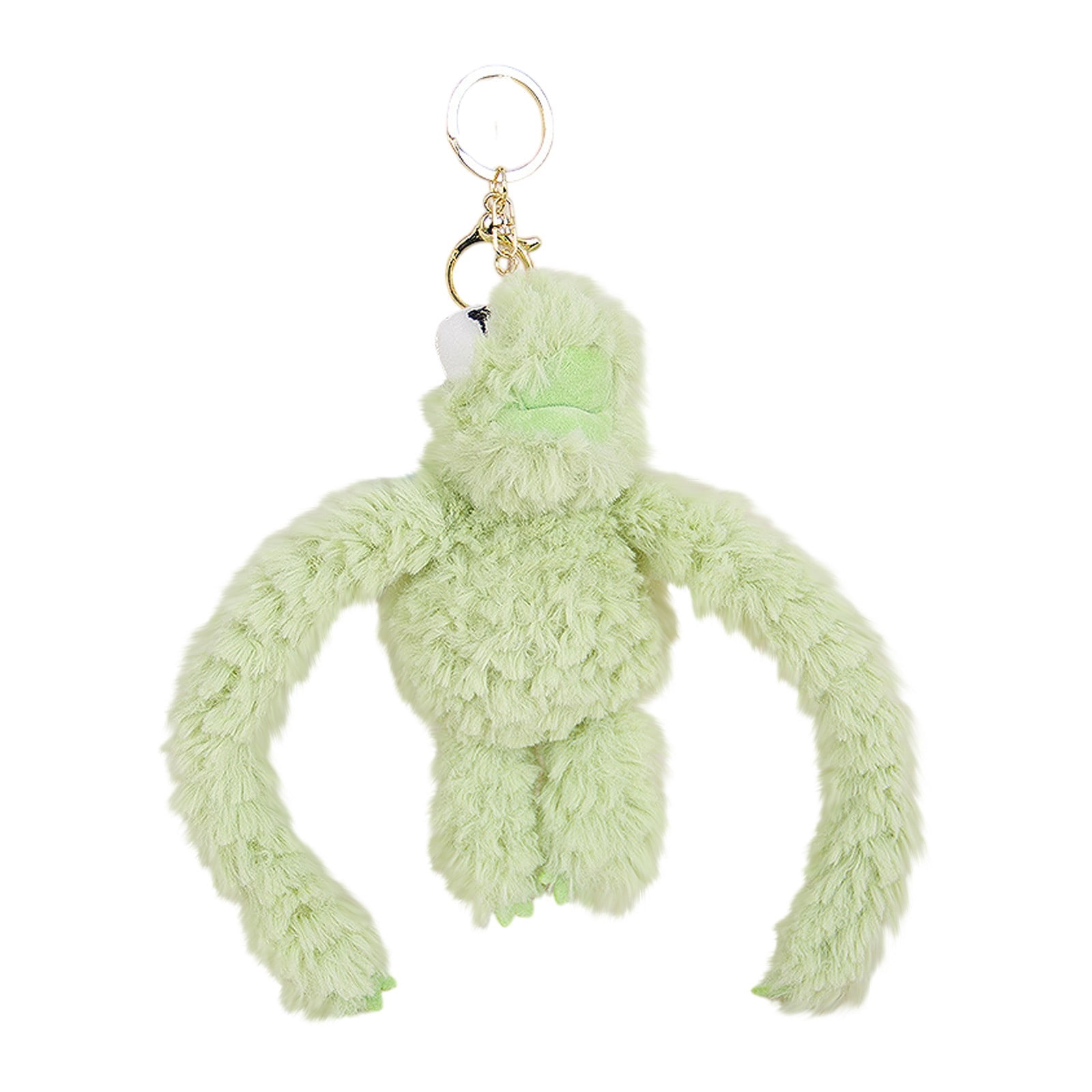 Kuaaa 5.9 INCH Lovely Long Arm Frog Bag Charm Plush Keychain, Cute Frog ...
