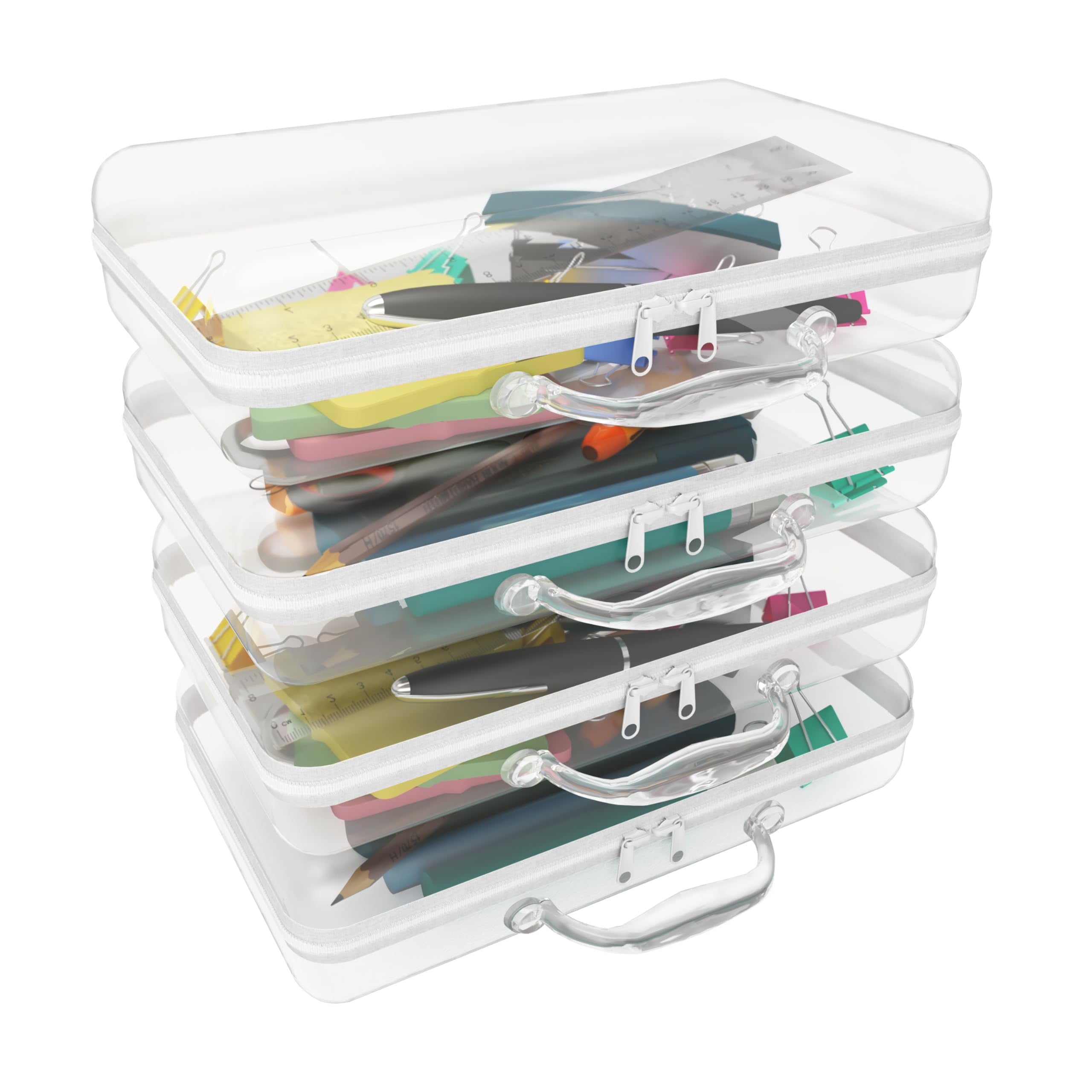 Kuabiz Clear Hard Zipper Case with Handle Hard-Sided Storage Case ...