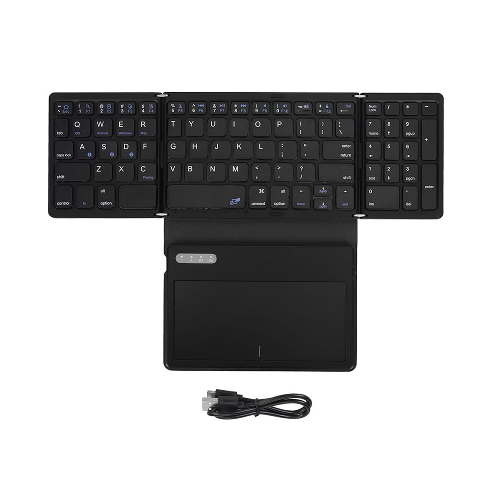 Kuahy Foldable Wireless Keyboard With Large Touchpad And Numeric Keypad ...