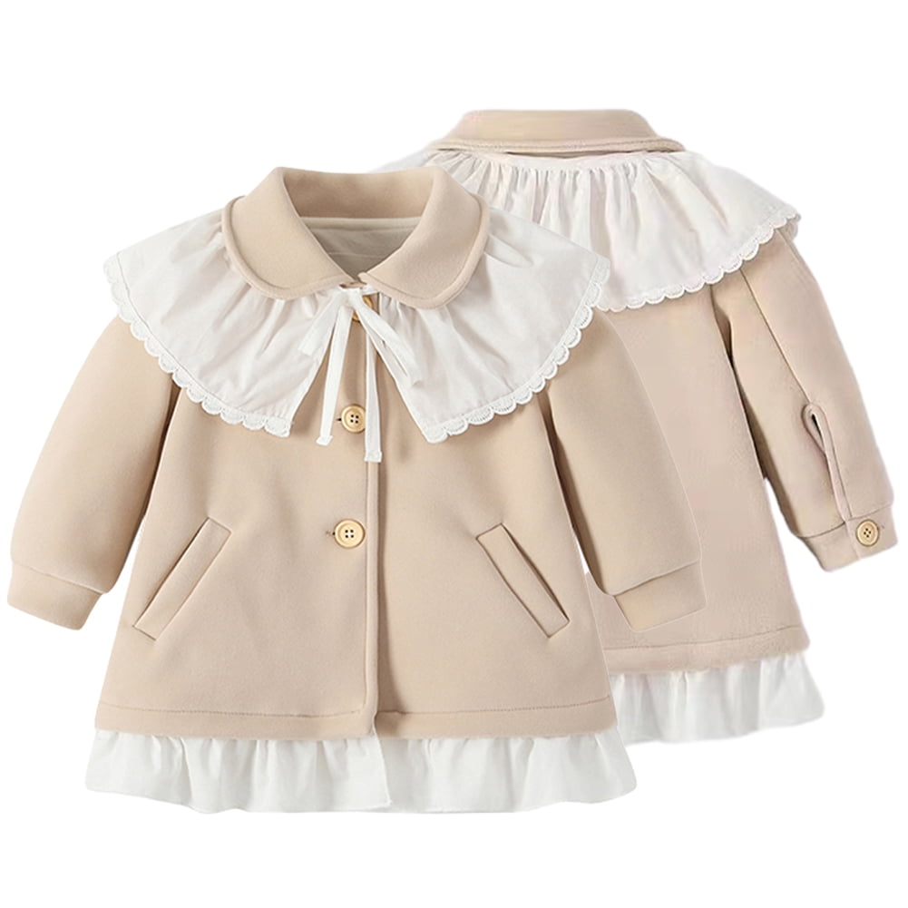 Kuaiguo Baby Newborn Girls Dress Coats for Girls Winter Long Peacoat ...
