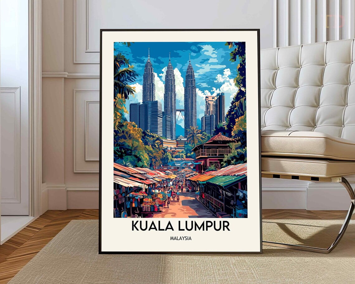 Kuala Lumpur Print, Kuala Lumpur Poster, Kuala Lumpurmalaysia Art Print ...