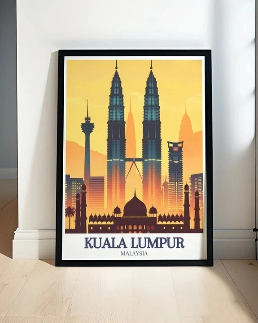 Kuala Lumpur Travel Poster - Petronas Twin Towers NO FRAMED POSTER Home ...