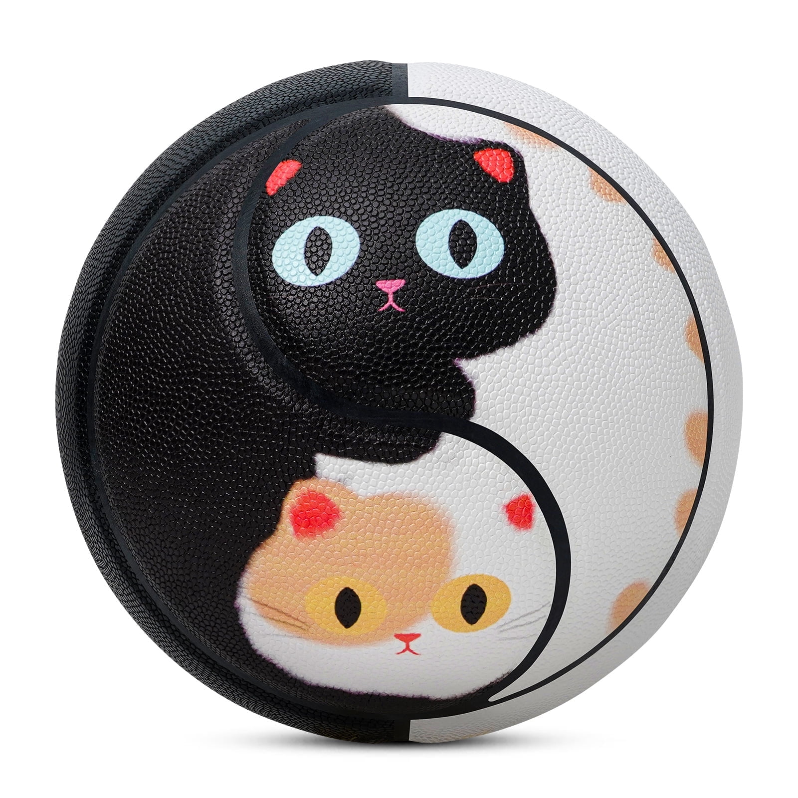 Kuangmi 7 Size Basketball (29.5") - Cute Double Cat Design PU Ball for ...