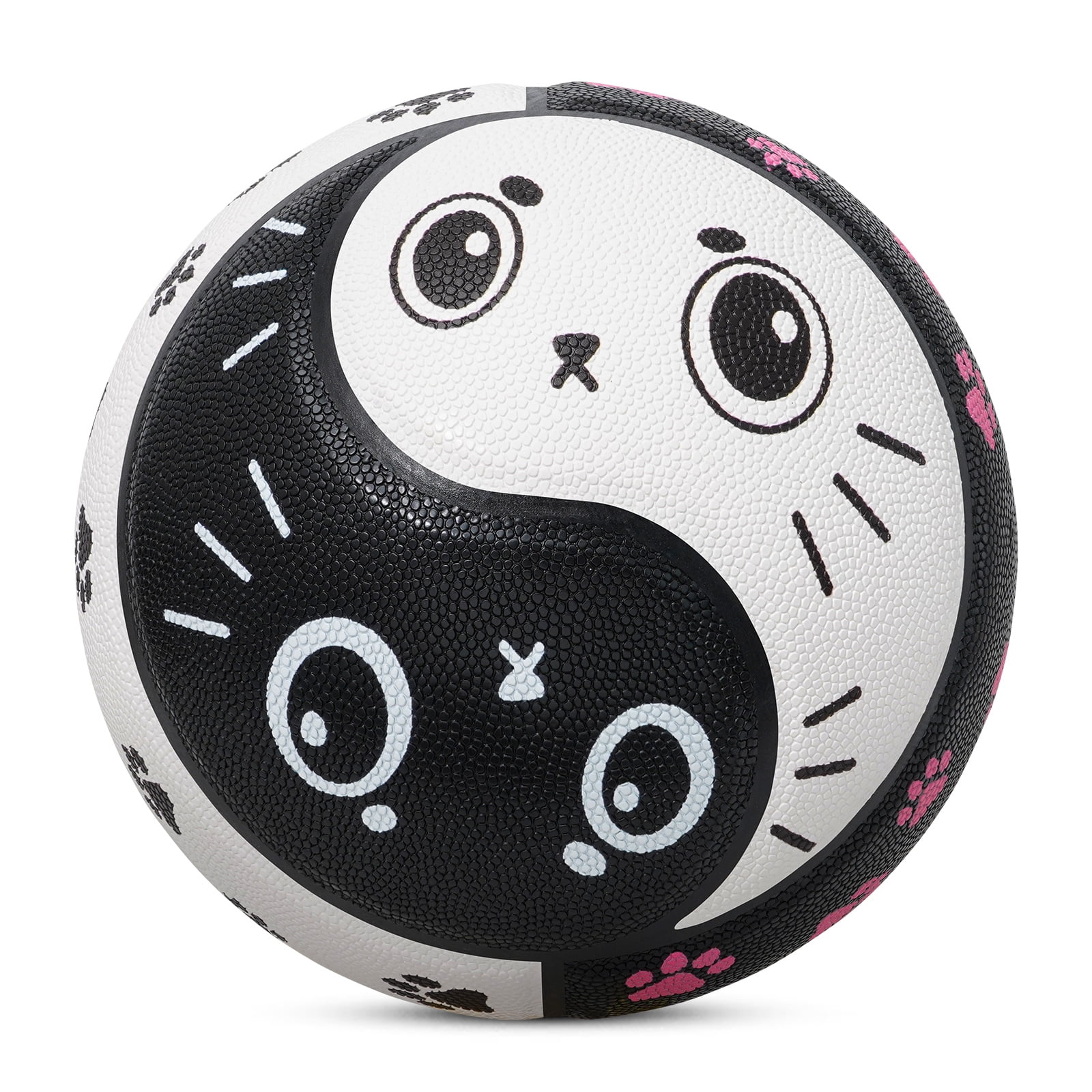 Kuangmi High Bounce PU Leather Basketball with Cute Cat Prints, Size 7 ...