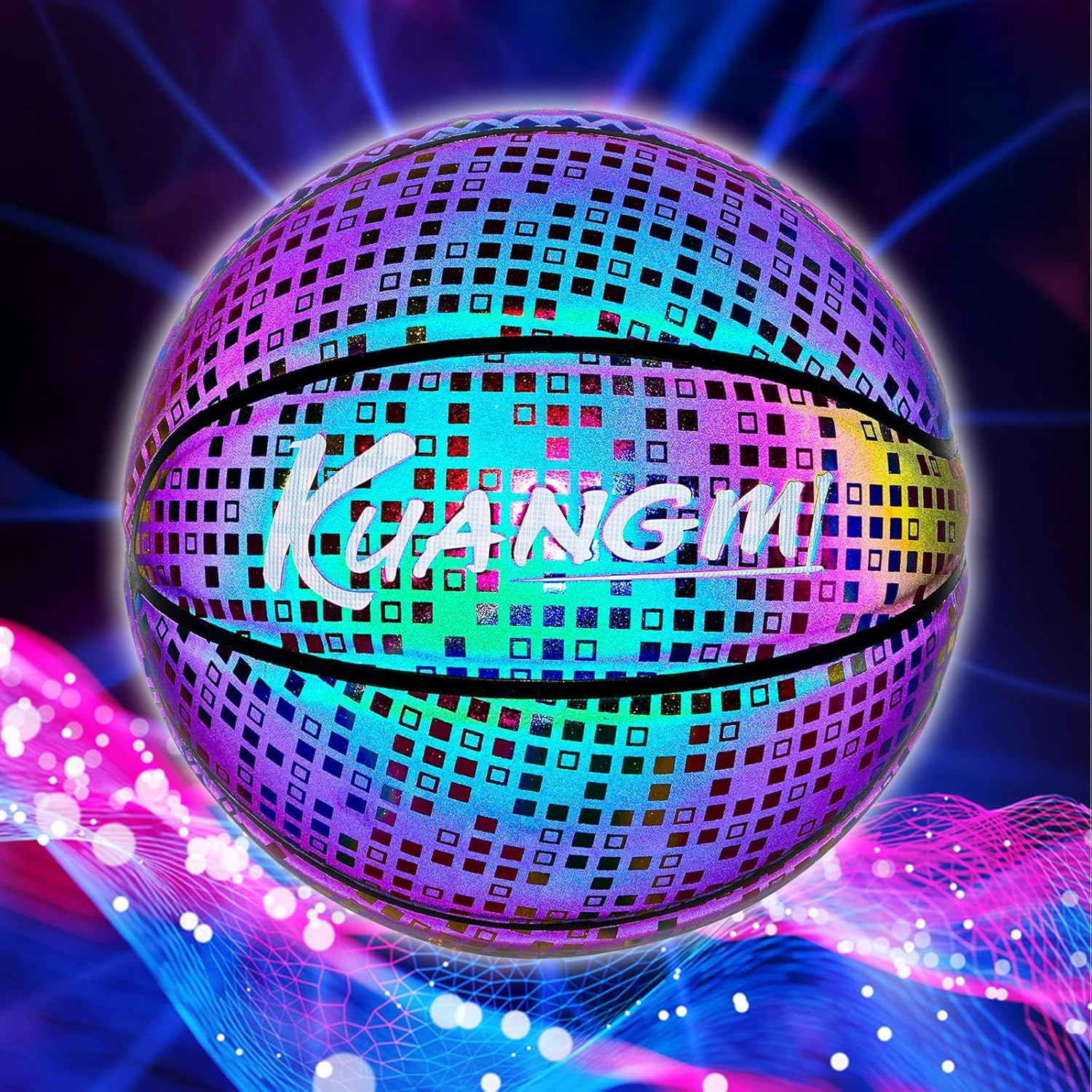 Kuangmi Reflective Glowing Basketball Holographic Luminous for Night ...