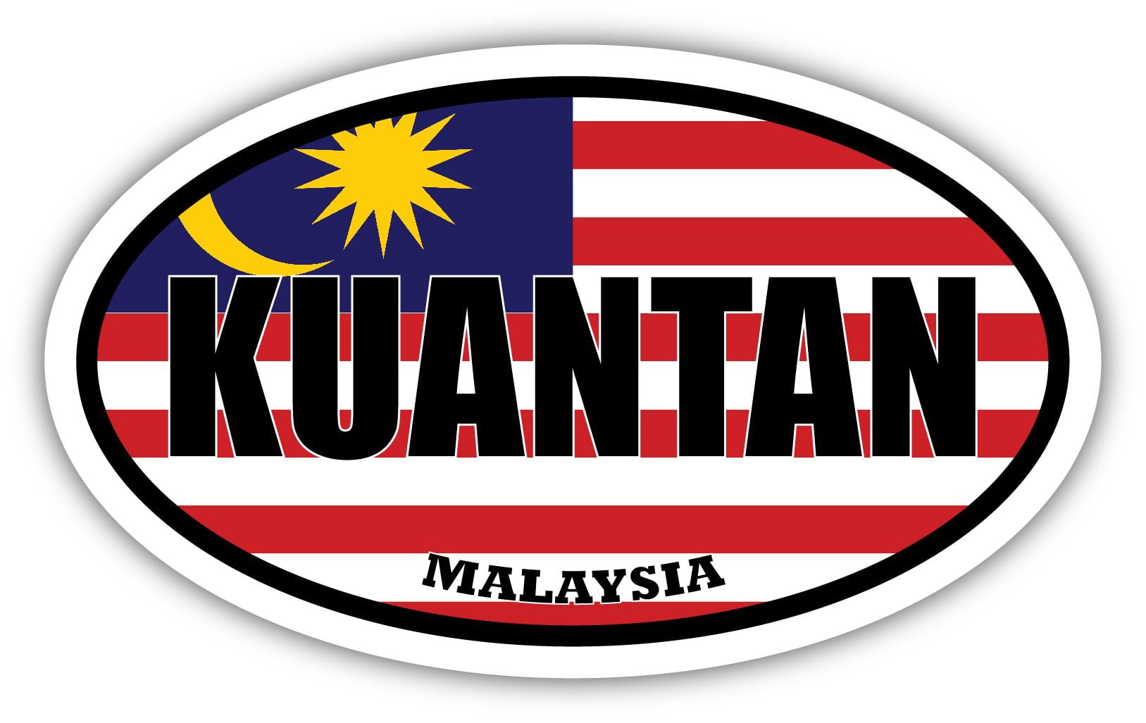 Kuantan Malaysia Flag Oval Decal Vinyl Bumper Sticker 3x5 inches ...