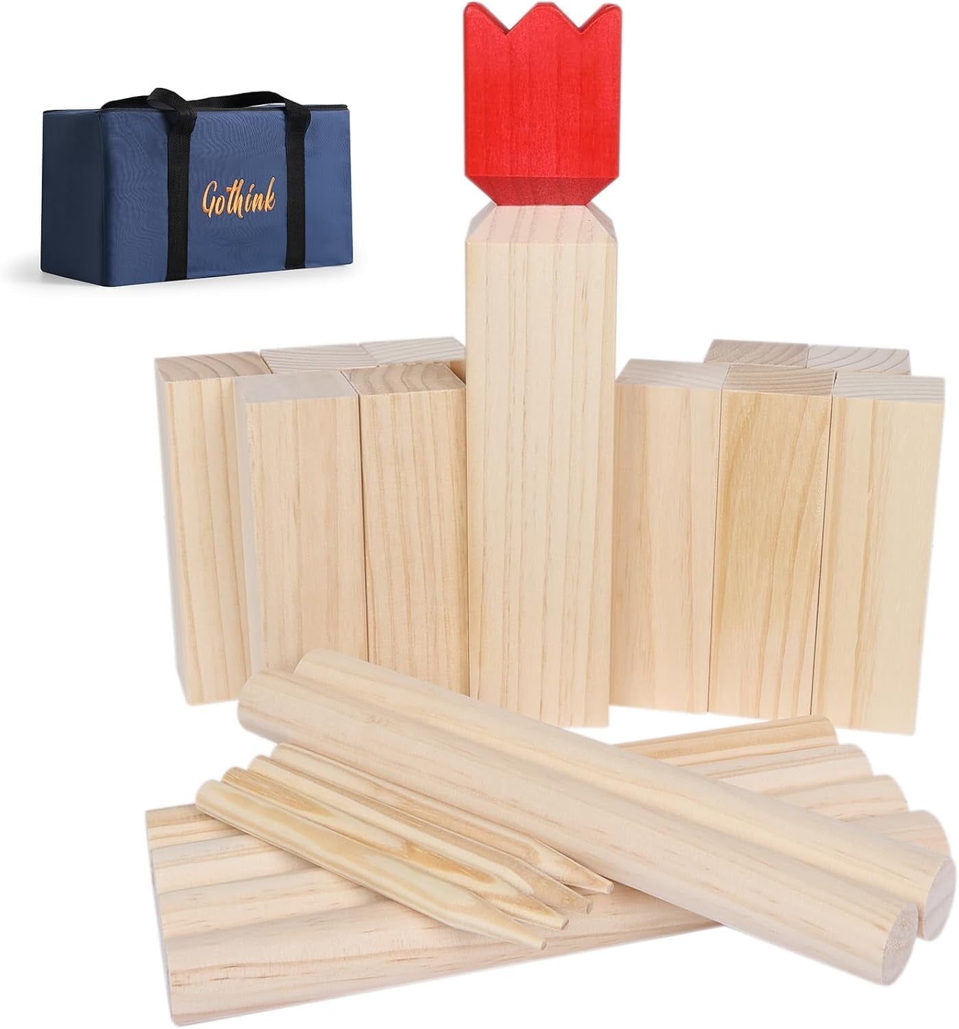 Kubb Yard Game Set - Fun, Interactive Outdoor Family Games for Adults and Kids, Durable Blocks ...