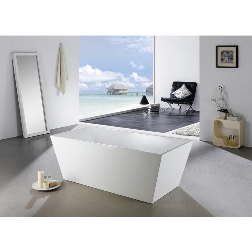 Kube Squadra 59" Free Standing Acrylic Bathtub - Gloss White - Walmart.com