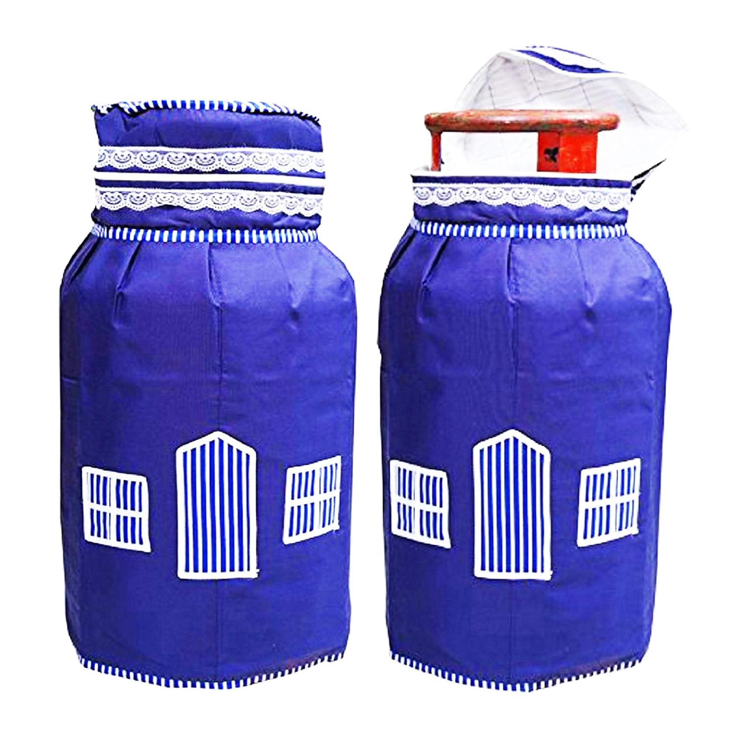 Kuber Industries 2 Pieces Cotton Cylinder Cover Royal Blue CTKTC030989 ...
