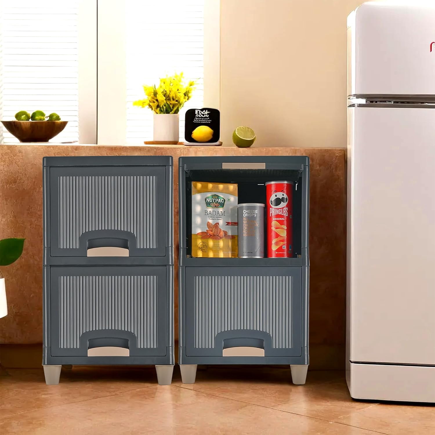 Kuber Industries 4 Units Modular Cabinet Storage Organizer 2 2 Foldable ...