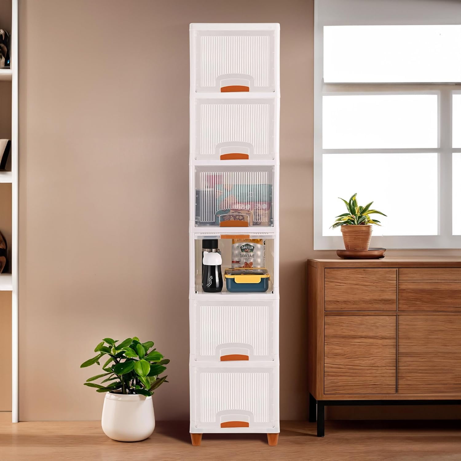 Kuber Industries 6 Units Modular Cabinet Storage Organizer Foldable ...