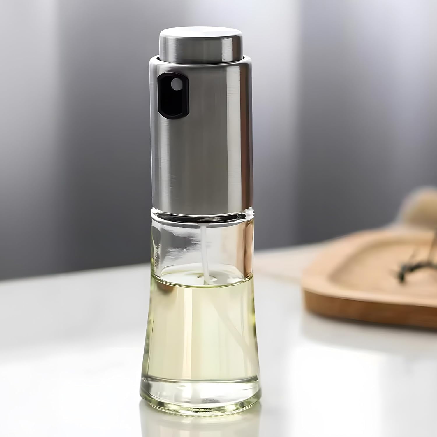 Kuber Industries 70ml Small Glass Stainless Steel GheeOil Sprayer Bottle for Cooking Vinegar Oil ...