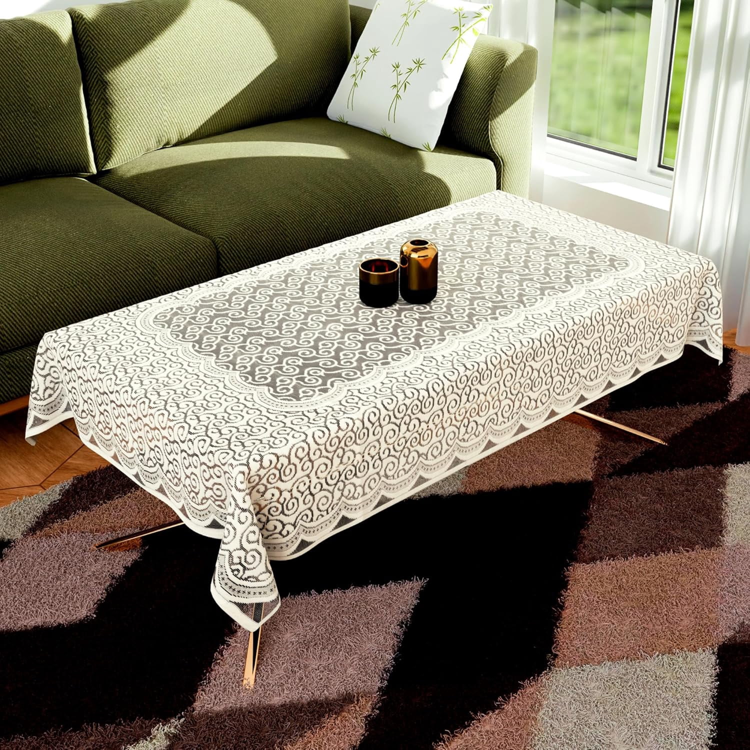 Kuber Industries Center Table Cover 40x60 Inch 4Seater Tabe Cover Net ...