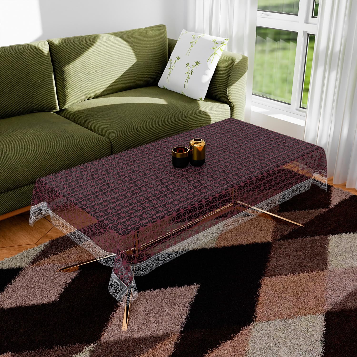 Kuber Industries Center Table Cover PVC 4 Seater Table Cloth Cover Self ...