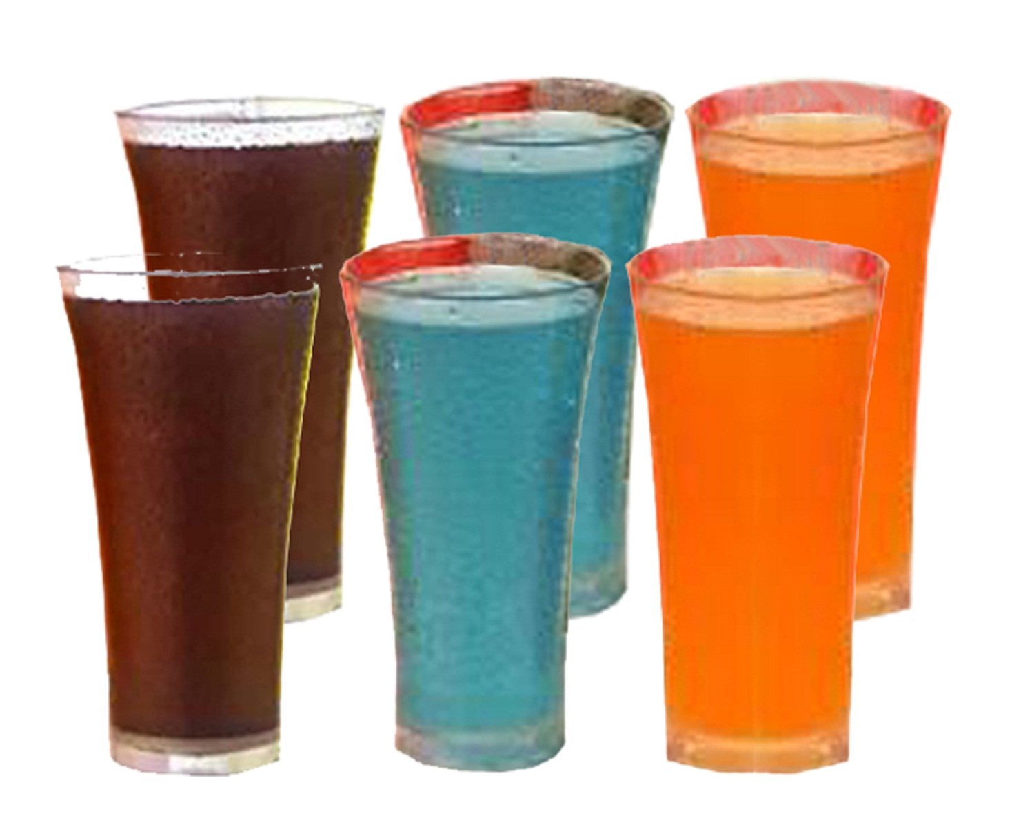 Kuber Industries Code014 Plastic Water Glass Set 200 ml Set of 6 White ...
