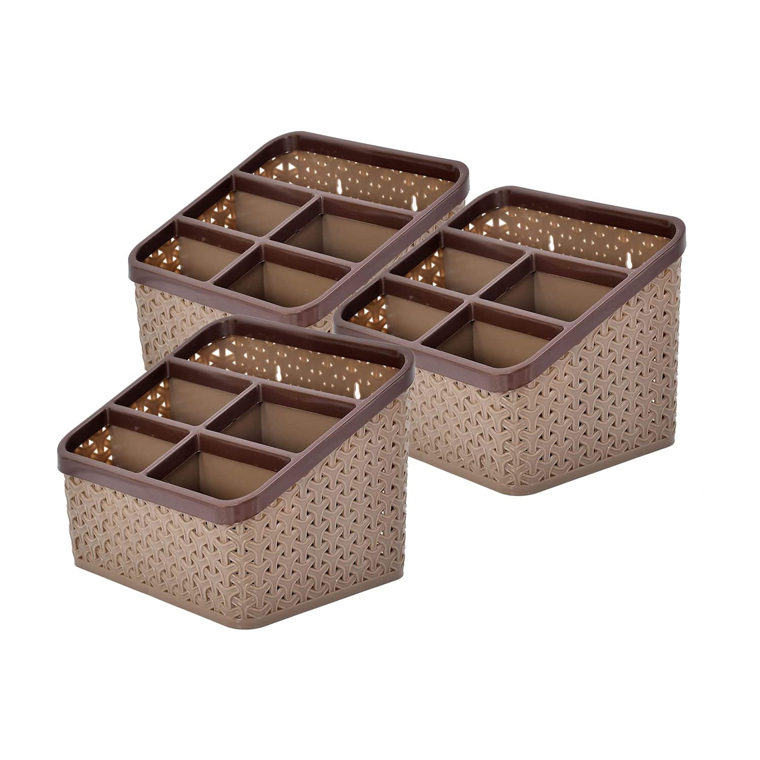 Kuber Industries Desk Organizer Box With 5 CompartmentPlastic ...