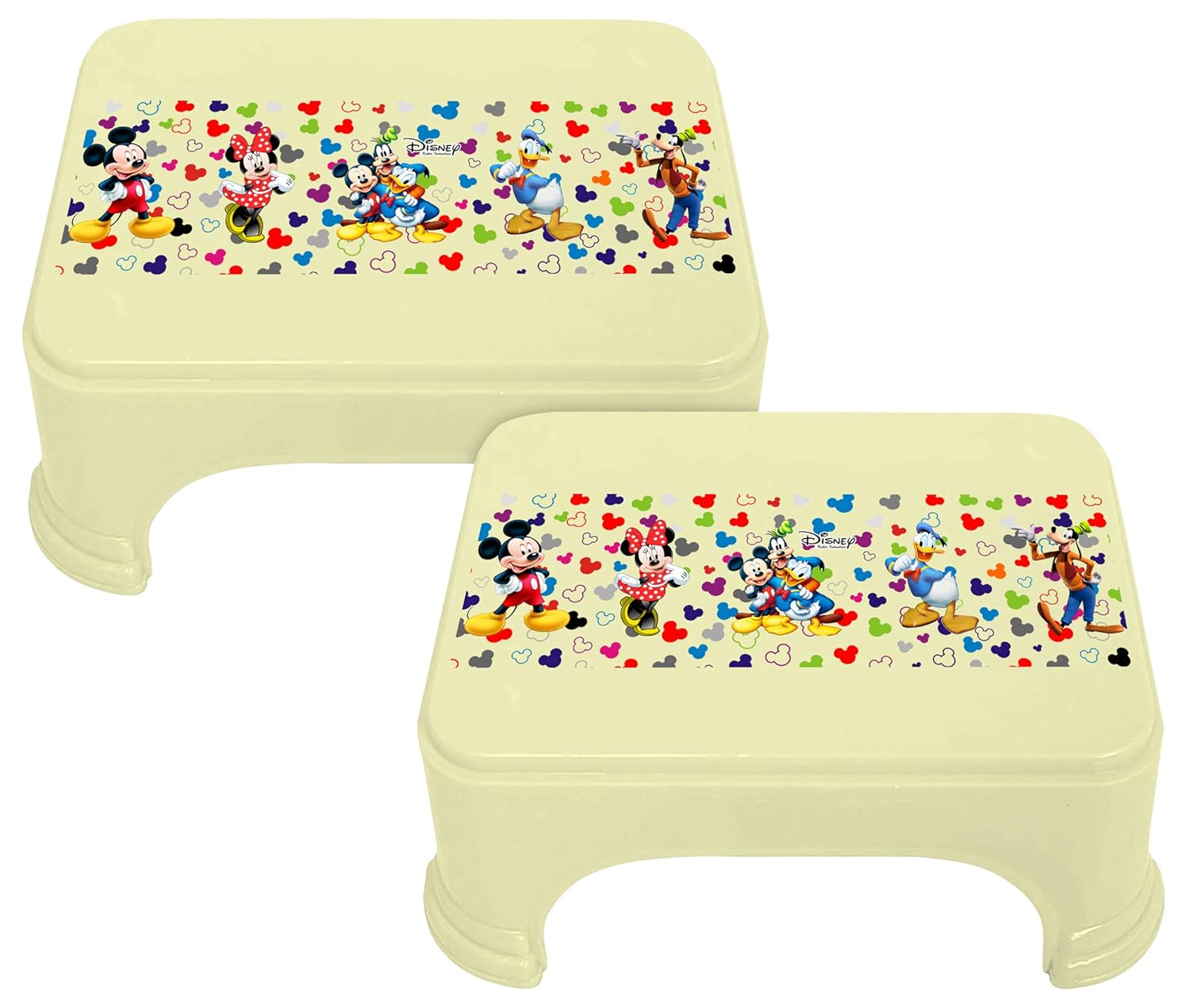 Kuber Industries Disney Team Mickey Print Square Plastic Bathroom Stool ...