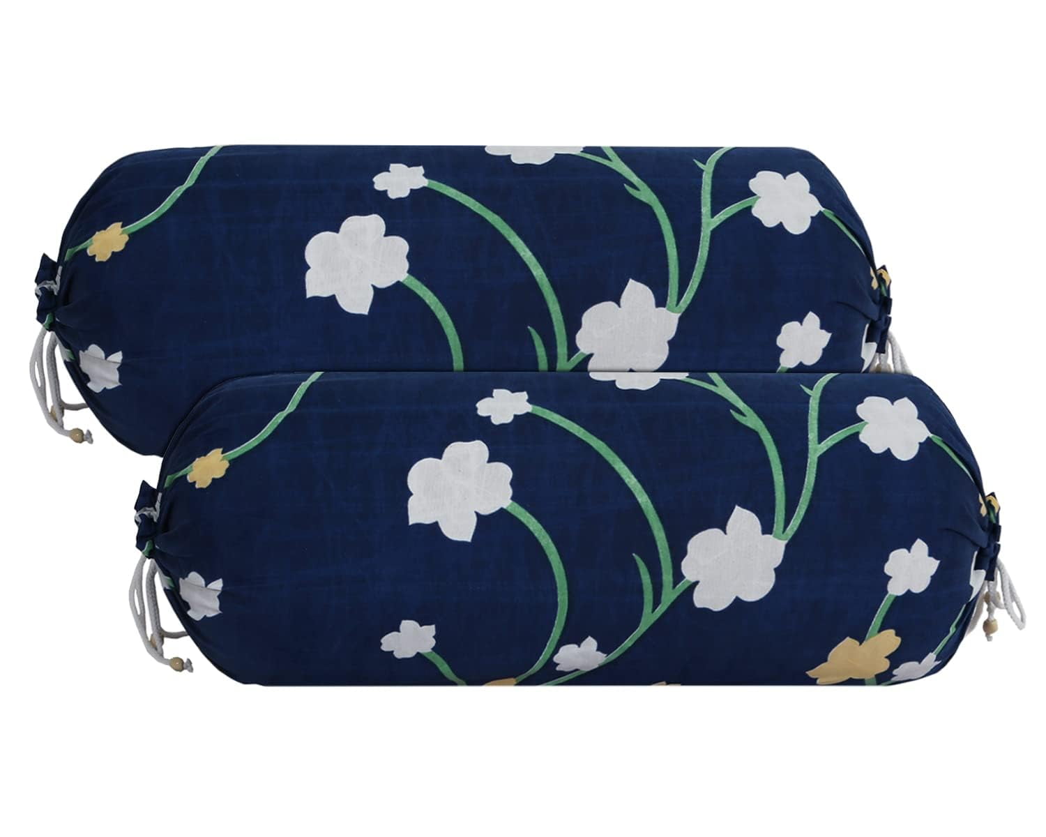 Kuber Industries Floral Print Bolster Cover with DrawstringRound ...