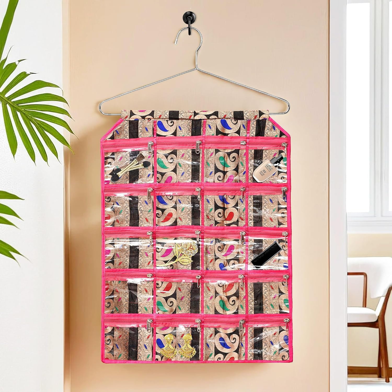 Kuber Industries Hanging Organizer Wall Makeup Hanger Storage Organizer ...