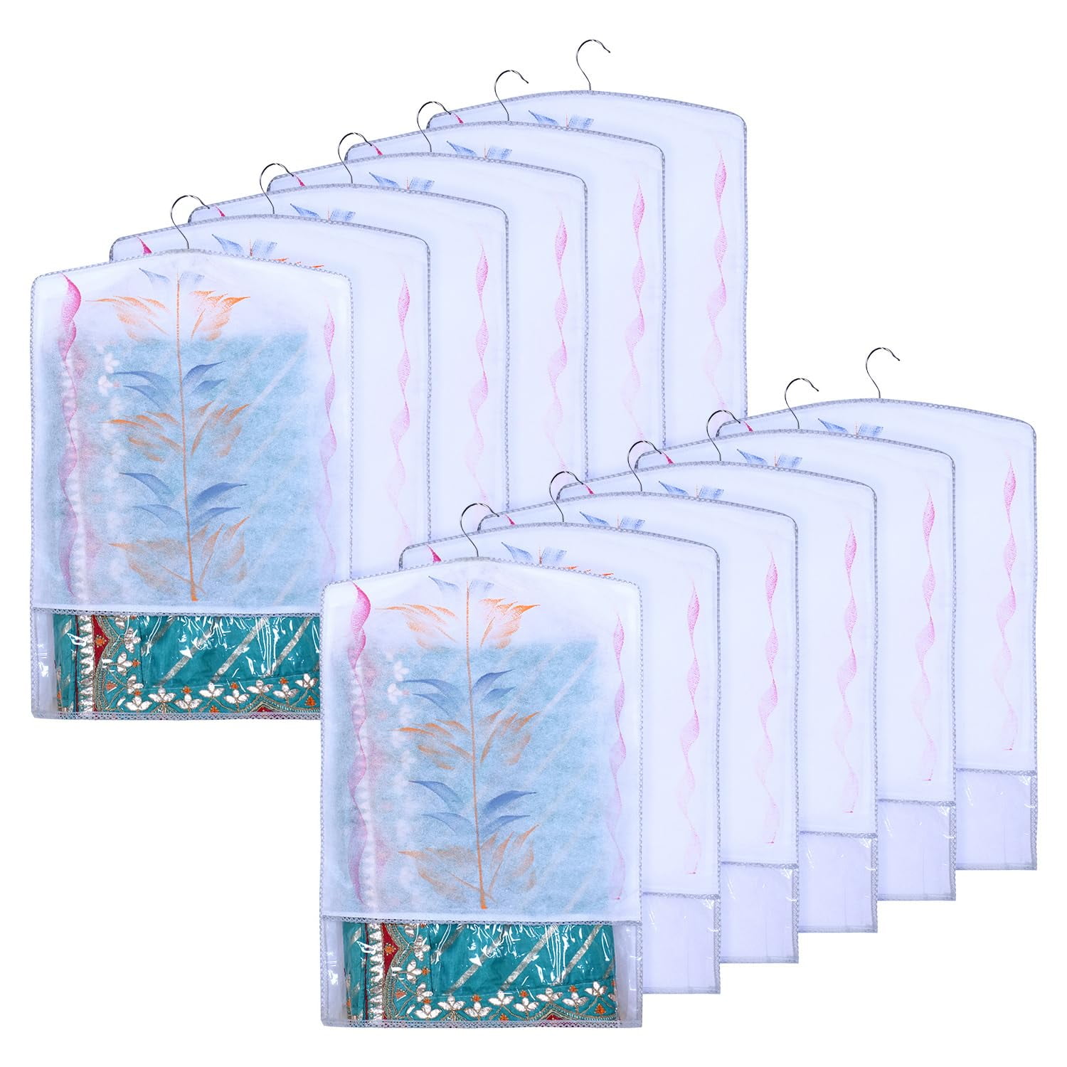 Kuber Industries Hanging Saree Cover NonWoven Brush Painting Pattern ...